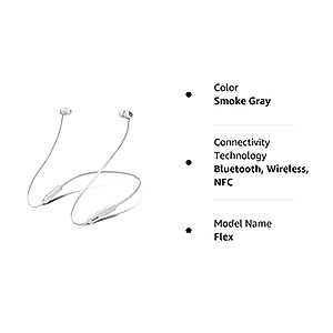 Beats Flex Wireless Earbud Headphones with Built-in Microphone - Smoked Gray (Renewed)