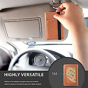 TopFunny Wallet Stick on Phone Case, Credit Card Holder for Back of Phone Cases Flip Leather Wallet Sleeve Pouch Compatible with iPhone, Samsung Galaxy Android Most Smartphones Black