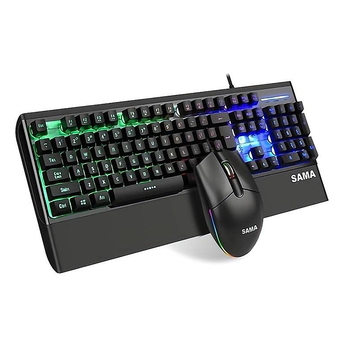 SAMA HJ9525 RGB Gaming Mechanical Keyboard and Mouse Set Wired 108 Keys ...