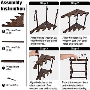 TOPNEW 4 Tier Wooden Bracelet Holder, Bangle Watch Necklace Display Storage Jewelry Holder Stand Display Organizer, Brown 4 Tier Wooden Bracelet Holder