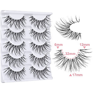 False Eyelashes Glamour Fake Lashes Reusable 100% Handmade (5 Pairs)
