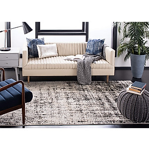 SAFAVIEH Adirondack Collection Area Rug - 9' x 12', Silver & Black, Modern Abstract Design, Non-Shedding & Easy Care, Ideal for High Traffic Areas in Living Room, Bedroom (ADR207D)