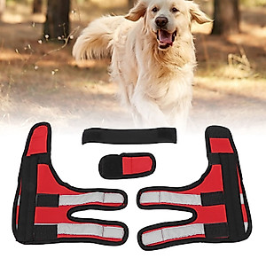 GLOGLOW 1 Pair Dog Front Leg Braces, Reflective Dog Shoulder Brace Front Leg Brace Canine Elbow Protector for Ligament Injuries Sprains(Red M)