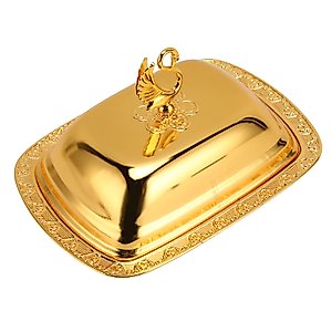 YYQTGG Gold Fruit Tray, European Style Easy To Candy Bowl for Desserts(Gold)