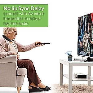 Avantree Orbit & Torus, New Bluetooth 5.0 Audio TV Wireless Transmitter w/LCD Display and Wearable Wireless Speaker with Retractable Earbuds aptX HD 3D Surround Stereo for TV