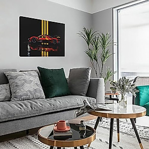 Car Poster Ferrari F40 Supercar Posters Racing Car Canvas Wall Art For Boy's Bedroom SuperCar Wall Decor Frame-style 18x12inch(45x30cm)