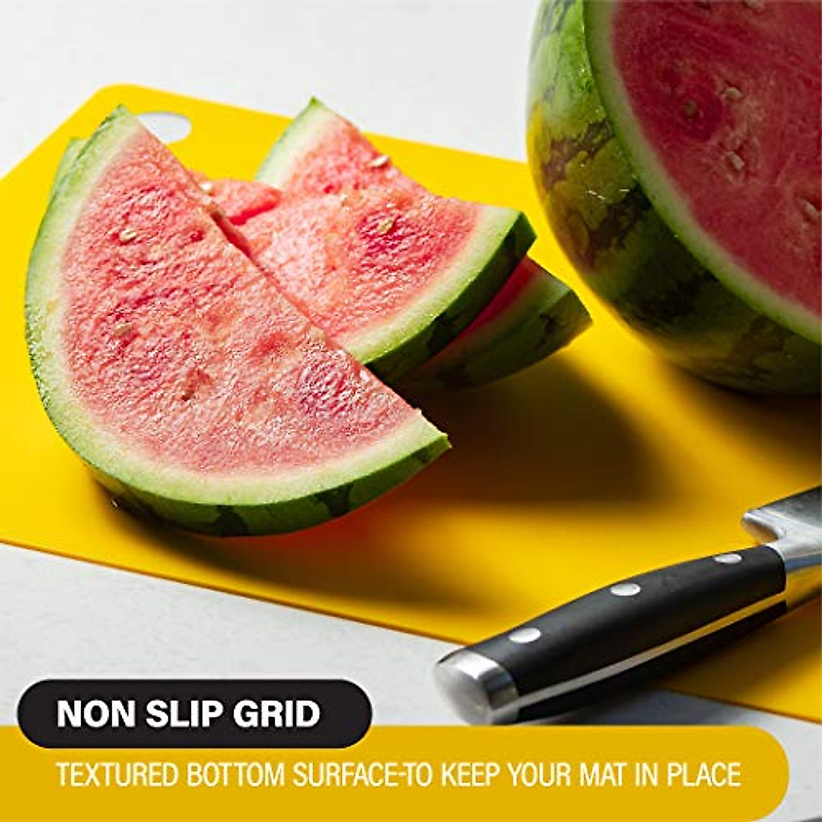 Bellemain Extra Thick Flexible Plastic Cutting Board Mats Non-Skid with Food Color Codes (Set of 4) (15"x11")