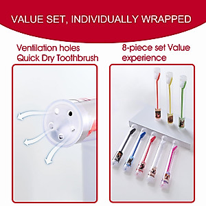 Ninieleph VibrantPet Toothbrush Set - 8-Pack with Dual-Head Design, Transparent Tube Packaging for Convenient Storage and Travel | Enhance Pet Dental Care