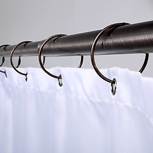 SlipX Solutions Simple Slide Shower Curtain Rings Provide Effortless Gliding on Standard Shower Rods (Rust Resistant, Snap Closure) (12, Oil Rubbed Bronze)
