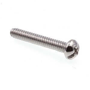Prime-Line 9004709 Machine Screw, Round Head, Slotted/Phillips Combo, #10-24 X 1-1/4 in, Grade 18-8 Stainless Steel, Pack of 25