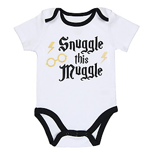 Harry Potter Infant Baby Boys Hogwarts Muggle Solemnly Swear One Piece Pajama Romper 3 Pack (24 Months)