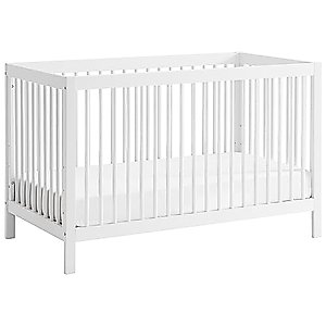 Oxford Baby Essentials Island Full Size 4-in-1 Convertible Baby Crib with Round Spindles, White
