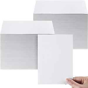 400 Sheets White Linen Cardstock Invitation Cardstock Heavy Weight Blank Printer Paper Cardstock 92lb 250GSM Card Stock for Printer Index Cards Cover Postcards Plain Flash Note 250GSM (5 x 7 Inch)