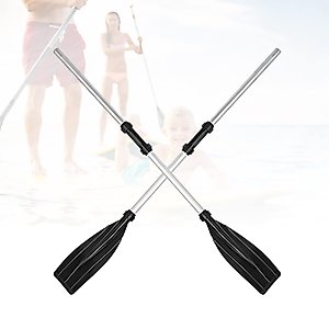 2Pcs Aluminium Alloy Kayak Paddles, Lightweight Detachable Ribbed Blade Kayak Boat Oars,Professional Row Boat Paddles with Anti-Slip Grip for Youth & Adult Canoeing Water