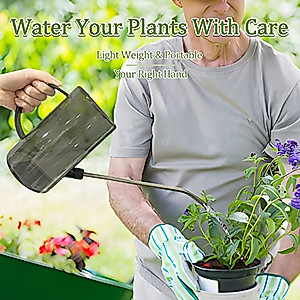 Qilebi Small Watering Can with Stainless Steel Long Spout for Indoor/ House Plant Flowers Garden 1L/34oz