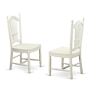 East West Furniture VADO7-LWH-W 7Pc Dinette Set Includes a 59/76.4 Inch Oval Dining Table with Butterfly Leaf and 6 Wood Seat Kitchen Chairs, Linen White Finish
