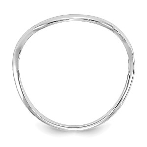 IceCarats 14K White Gold Wave Thumb Statement Ring Size 9