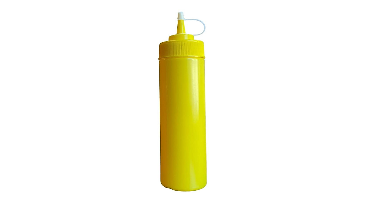 Ketchup & Mustard Squeeze Bottles Set - 12oz with Caps for BBQ & Picnics