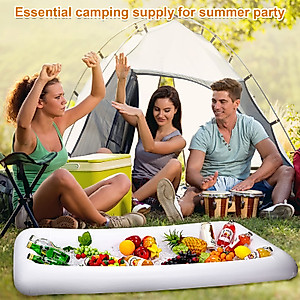 12 Pcs Inflatable Serving Bars Ice Serving Buffet with Drain Plug Inflatable Party Cooler Salad Food Drink Cooler for Parties Bbq Picnic with 2 Hand Pump, 2 Size
