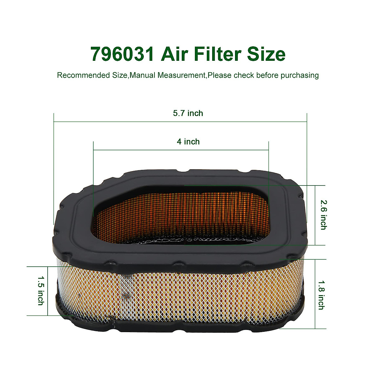 Brlyeeanze 32 083 03-S 32 883 03-S Air Filter Compatible with Kohler Courage SV735 SV710 SV715 SV720 SV730 SV740 Engine Deere MIU11843 MIU11943, Craftsman 33180 Lawn Mower (2Pcs)