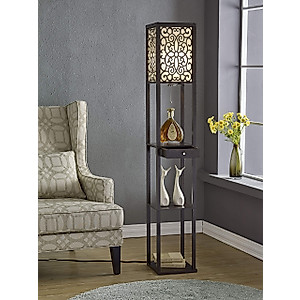 Artiva USA A808101EX Etagere Shelf Floor lamp with Drawer, 63", Expresso