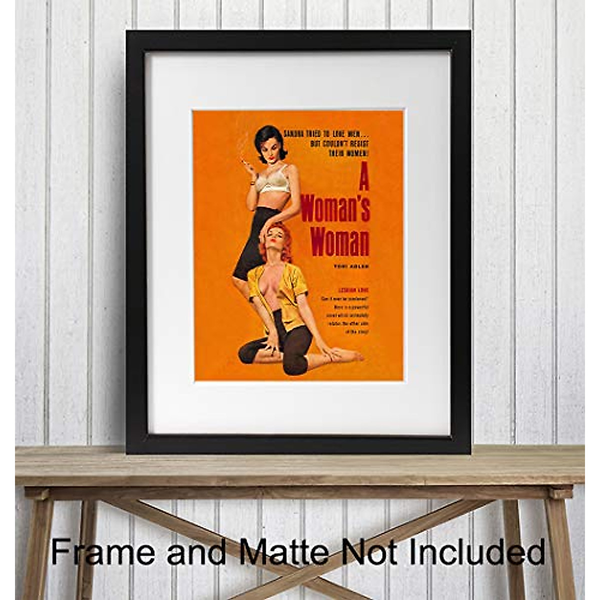 Vintage Lesbian Romance Fiction Book Wall Art - LGBTQ Accessories Poster Print - Lesbian Gifts for Girlfriend, Women, Queer, Gay, Bi - Home Decor, Room Decoration for Living Room, Bedroom, Office