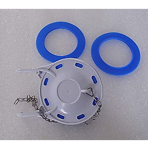 Toilet Flapper Valve fits Jacuzzi and Kohler 3.5 inch Toilets, Has 9 in. Chain and Two Extra Silicone Replaceable Seals White