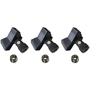 Audio 2000s AMC4171 Universal Microphone Clip Holder with Adapter (3 Pack)