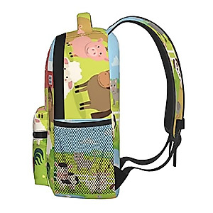 KiuLoam Farm Animals Kids Backpacks For Toddler Boys And Girls Preschool Backpack With Chest Strap 12 Inch