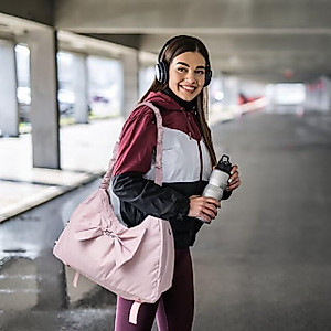 WOLT Gym Bag For Women, Pink Yoga Mat Bag with Shoes Compartment, Wet Pocket and Water Bottle Pocket