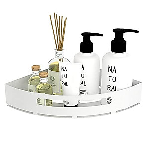 METALCROMO 1-Pack Shower Shelve for Tile Walls, No Drilling Required Stainless Steel Corner Shower Caddy for Shampoo Conditioner, Bathroom Organizer No Drilling (White)