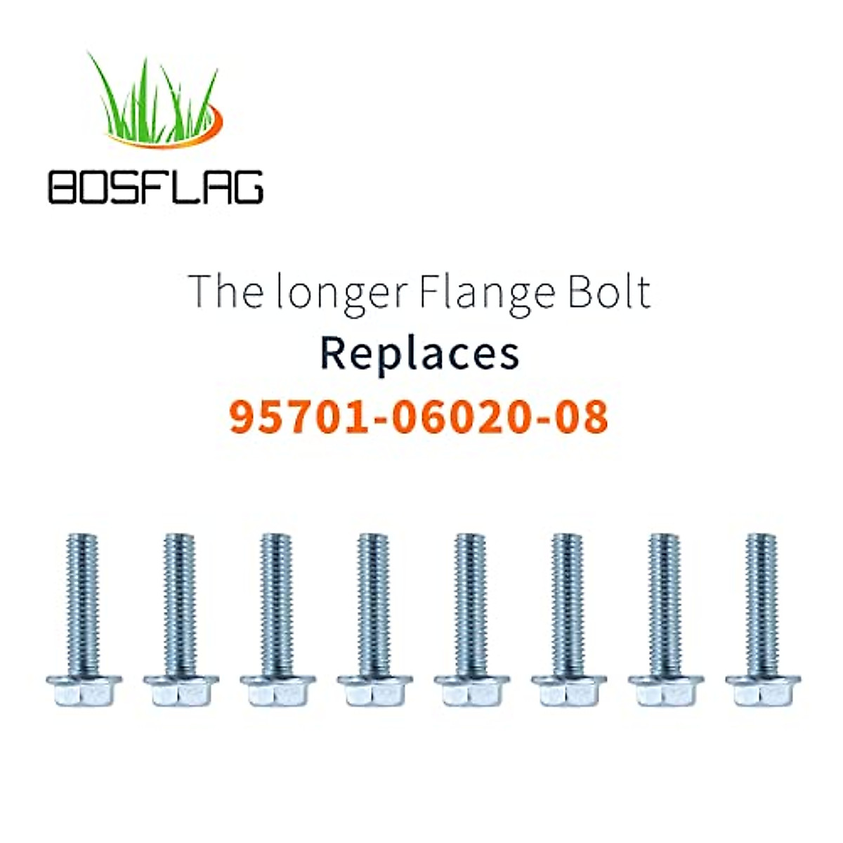 BOSFLAG Hardware Kits Replaces 95701-06020-08 95700-06025-08 72555-730-000 90114-SA0-000 Screw & Nuts for Honda HS35 A Snowblower Paddle