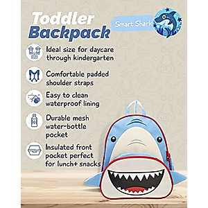 JOY2B Toddler Backpack for Boys and Girls - Shark Backpack for Girls and Boys - Kids Backpack for School Camp Travel - Preschool Backpack with Water Bottle Holder - Smart Shark