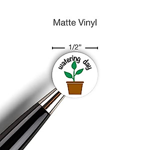 Plant Planner Stickers / 54 Fun Vinyl Stickers  (1/2”) / Water Plants Reminder Care Fertilize   / Essential Productivity Life Planner Stickers/Bulleting Journal/ToDo (Matte Vinyl, 1 Sheet)