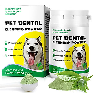 Teeth Cleaning Powder for Dogs,Pets Dental Formula Dog Dental Powder, Dog Tartar Remover for Teeth with Probiotics, Dog Tooth Powder That Can Remove Plaque & Bad Breath (1.76 oz)