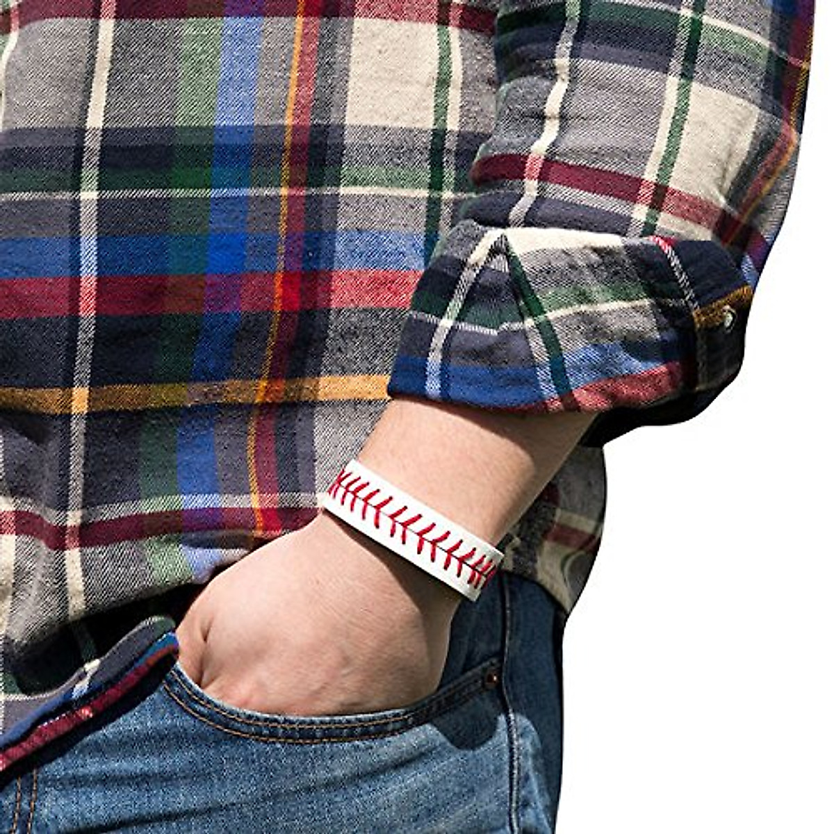 ChalkTalkSPORTS Authentic Baseball Leather Bracelet | Baseball Jewelry