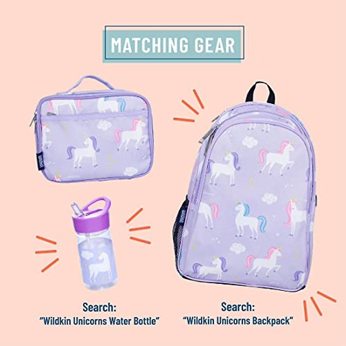 Wildkin Kids Insulated Lunch Box Bag for Boys & Girls, Reusable Kids Lunch Box is Perfect for Early Elementary Daycare School Travel, Ideal for Hot or Cold Snacks & Bento Boxes (Unicorn)