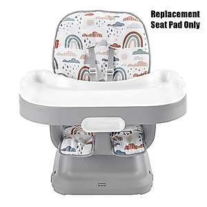 Replacement Part for Fisher-Price Highchair - GPN11 ~ Space-Saver High-Chair Booster Seat ~ Rainbow Showers ~ Replacement Seat Pad