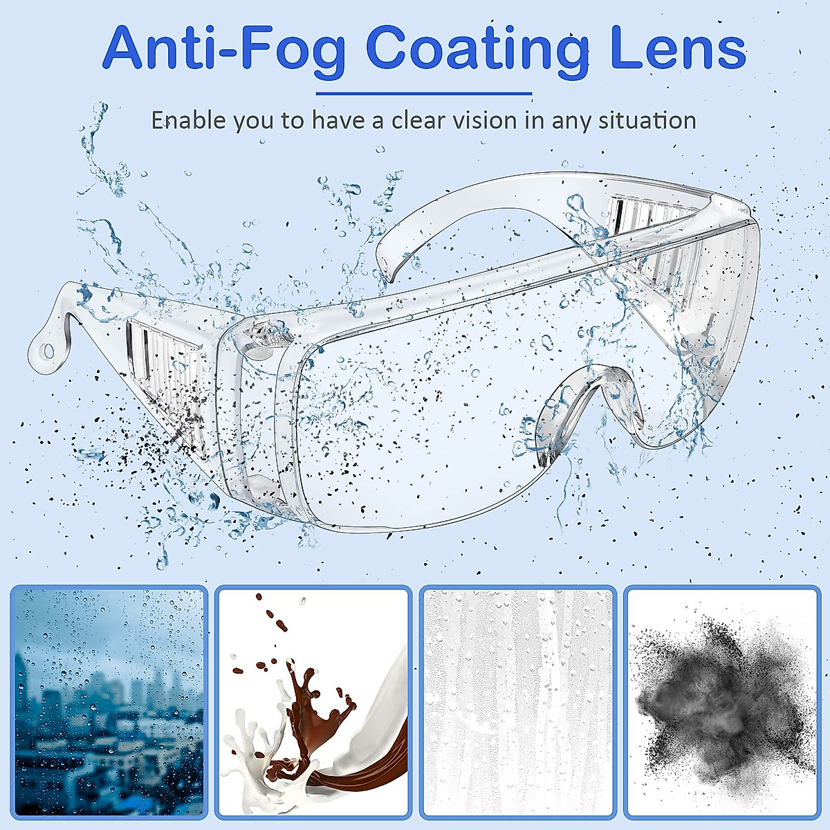 Queekay Safety Glasses over Eyeglasses Anti Dust Impact Scratch Safety Goggles for Men Women Nurses Workers Architect Lab(20 Pairs)