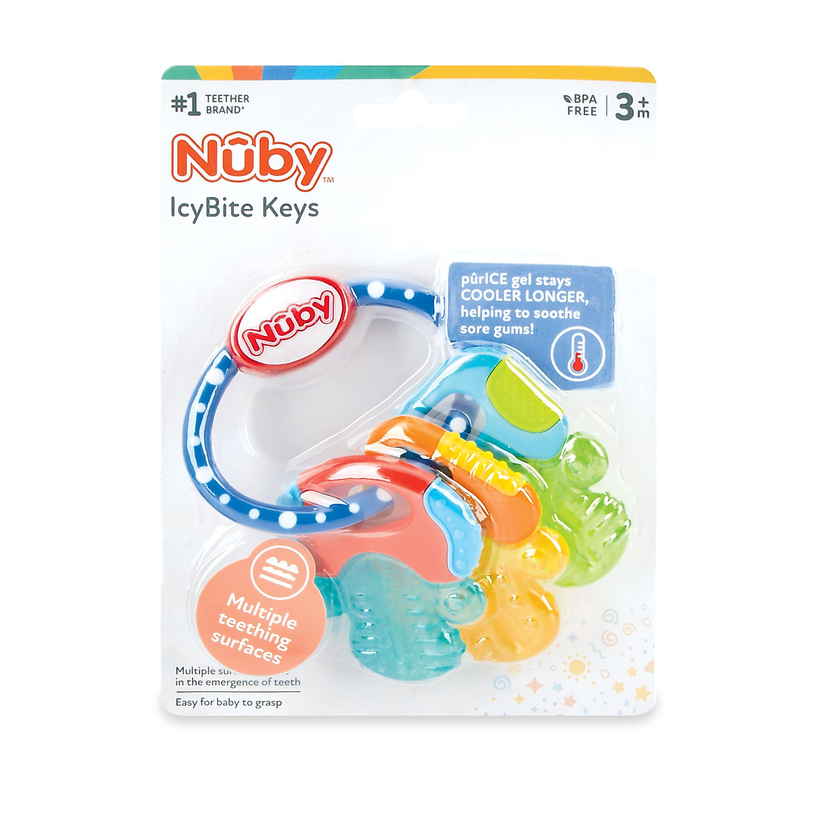 Nuby Ice Gel Teether Keys (2 Count Pink)