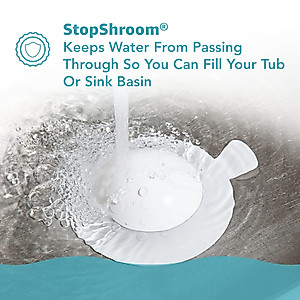 StopShroom The Ultimate Universal Drain Stopper Plug for Bathtub, Bathroom, and Kitchen Sink Drains (White)