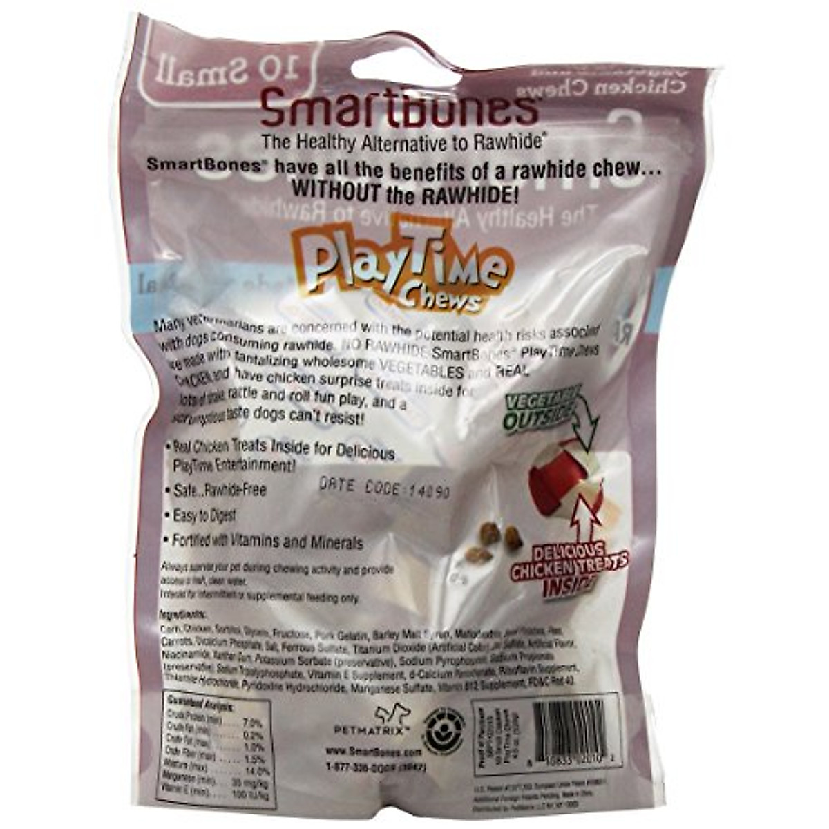 Smart Bones PlayTime Chews, Rawhide Free Dog Chews, Treats for Dogs Made With Real Chicken, 10 Count Small