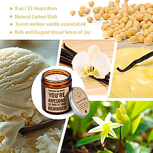 Inspirational Gifts for Friends Sisters Coworkers - Sometimes You Forget You're Awesome Lavender Candle, Uplifting Home Scented Candle for Birthday Party,8 oz, 55 Hours Burning