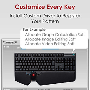 ELECOM Japanese Layout Wired Keyboard with Built-in Trackball & Scroll Wheel, Pointing and Scrolling Feature, Precise Control, for Gaming, Ergonomic Comfort, Windows Mac (TK-TB01UMBK)