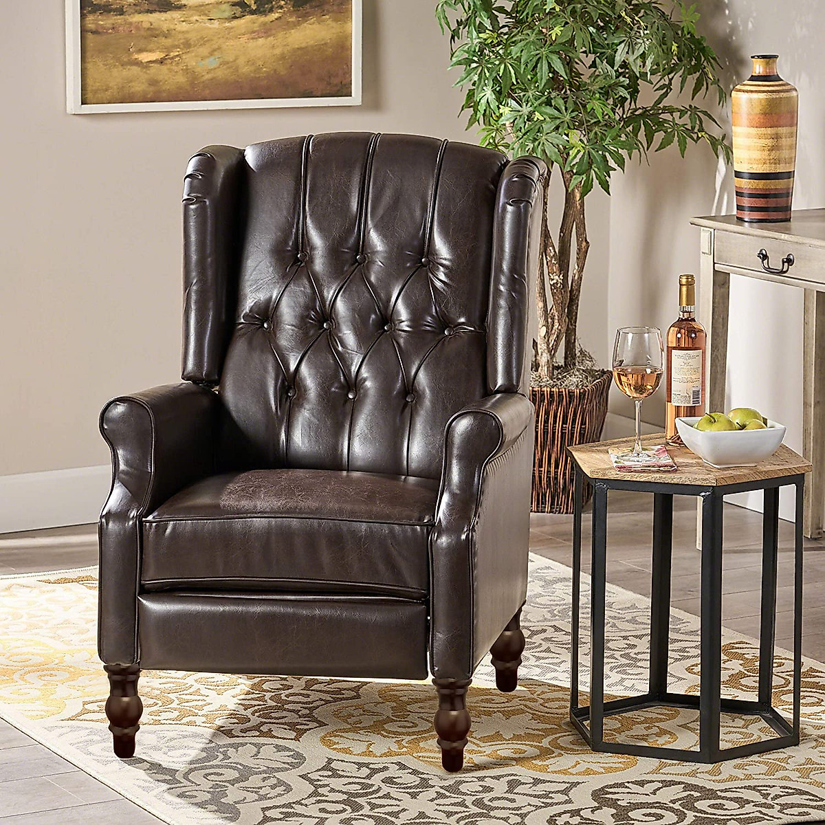 Maricome 6 Inch Wood Sofa Legs Walnut Turned Round Bun Wooden Furniture Legs Set of 4