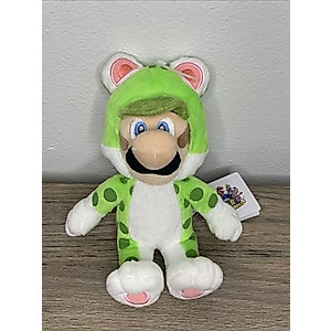 Little Buddy Super Mario Neko Cat Luigi Plush, 10""", Multi-Colored