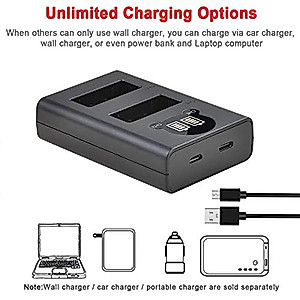 Batmax 2Packs LP-E17 Battery + LED Charger for Canon EOS Rebel SL2 SL3 T6i T6s T7i, EOS M5 M3 M6, M6 mark2, 77D 200D 250D 750D 760D 800D 8000D RP Digital SLR Camera