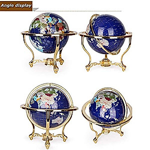 World Globe,Large Gemstone Globe Desktop Home Decoration Earth Globe-for Educational Geographic Modern,Blue-22cm (White 22cm) (Blue(a) 33cm)