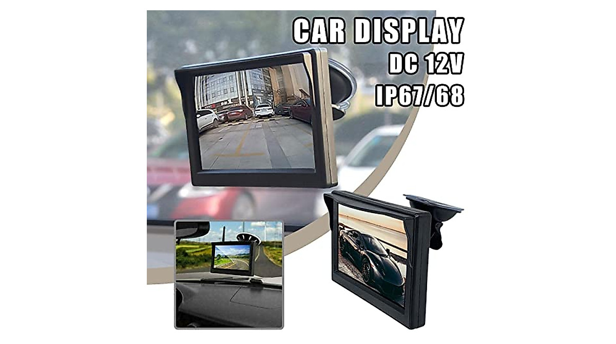 4.3 Inch Car Monitor with 16:9 TFT LCD Screen - Reverse & Video Input