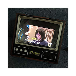 HD 3D Mobile Phone Screen TV Magnifier Amplifier Mini Retro Small 8 Inches Magnifying Glass with Foldable Holder Stand for Any Smartphone Movie Video
